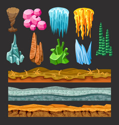 Isometric game islands collection Royalty Free Vector Image