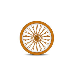 Vintage wooden wheel with shadow Royalty Free Vector Image