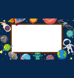Border template with astronauts in space Vector Image