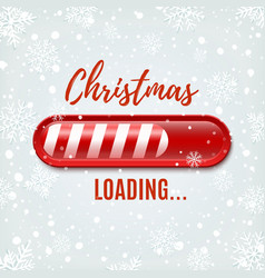 Christmas loading bar on winter background Vector Image