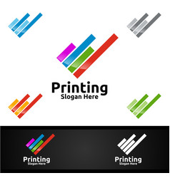 Global printing company logo design for media Vector Image