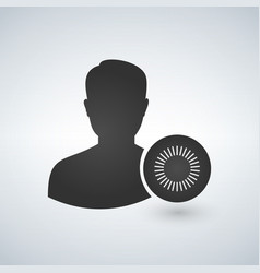 Loading user avatar account flat icon in circle Vector Image