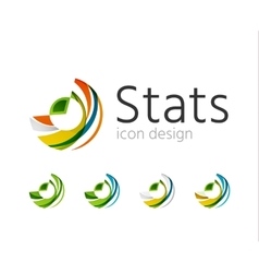 Statistics company logo set Royalty Free Vector Image