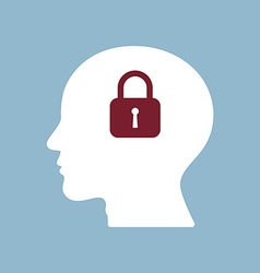 Goal target lock inside human head front view Vector Image