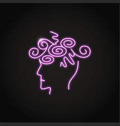 Depression concept neon icon in line style Vector Image