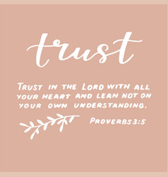 Hand lettering with bible verse children Vector Image