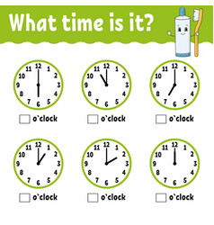 Learning time on clock educational activity Vector Image