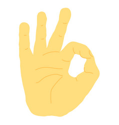 Fine im ok hand ring sign positive gesturing Vector Image