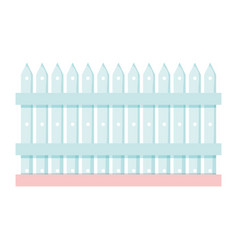Wooden fence flowers farm protection cartoon Vector Image