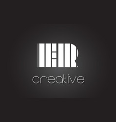 Red and black er e r letter logo design creative Vector Image