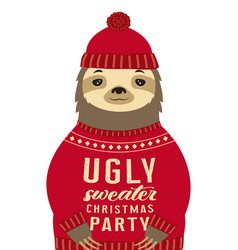 Cute cartoon sloth with gifts Royalty Free Vector Image