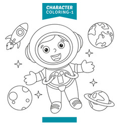 Character coloring page Royalty Free Vector Image