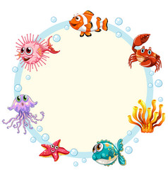 Underwater sea creature frame Royalty Free Vector Image