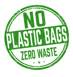 No plastic bags forbidden sign Royalty Free Vector Image