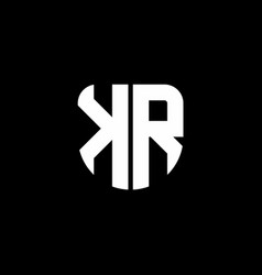 Kr logo monogram shield shape with crown design Vector Image