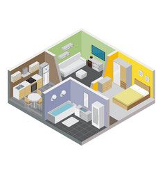 Two rooms apartment design concept Royalty Free Vector Image