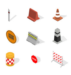 Under construction design elements in 3d Vector Image