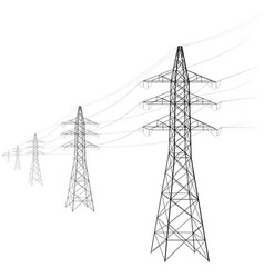 Electric power lines transmitting electricity Vector Image