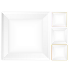 Blue plate with white pattern square elements Vector Image