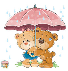 Cartoon teddy bear and number two isolated Vector Image