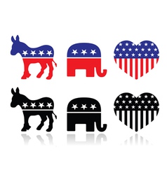 USA political parties symbols Royalty Free Vector Image