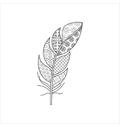 Vaned feather entangle for coloring Royalty Free Vector