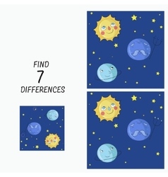 Educational game find the differences Royalty Free Vector