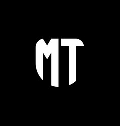 Mt logo monogram emblem style with crown shape Vector Image