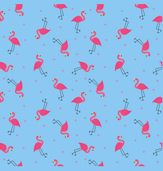 Cute retro seamless flamingo pattern background Vector Image