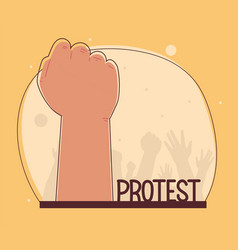 Raised hand protest Royalty Free Vector Image - VectorStock