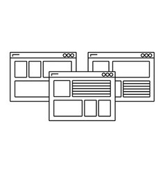 Web windows cartoon Royalty Free Vector Image - VectorStock