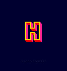 Double h letters in block Royalty Free Vector Image