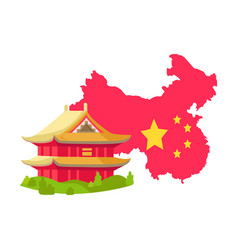 Myanmar map and landmarks with people in Vector Image