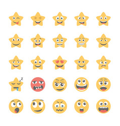 Emoji emoticons symbols icons set Royalty Free Vector Image