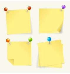 Blank paper note with push pin Royalty Free Vector Image