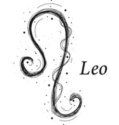 Leo astrology sign hand drawn horoscope Royalty Free Vector
