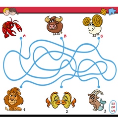 Maze path activity for kids Royalty Free Vector Image