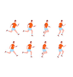 Full walk cycle sequence animation man in motion Vector Image