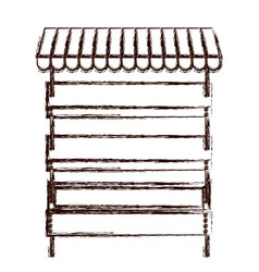 Supermarket shelves empty with three levels in Vector Image