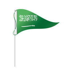Saudi arabia national day green flag map and city Vector Image