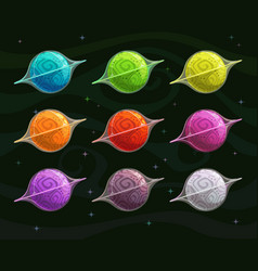 Space cartoon icons set Royalty Free Vector Image