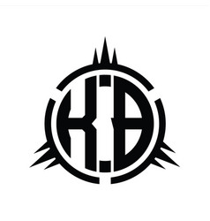 Kb logo monogram letter with shield shape design Vector Image