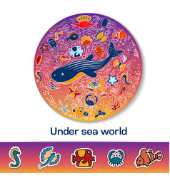 Clipart with deep-sea fish Royalty Free Vector Image