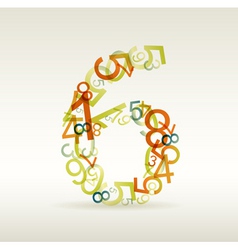 Number one made from colorful numbers Royalty Free Vector