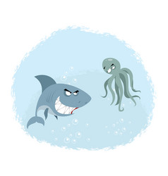 Two drawing cartoon fish Royalty Free Vector Image