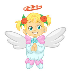 Cute happy christmas angel character Royalty Free Vector