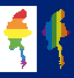 Pixel myanmar map Royalty Free Vector Image - VectorStock