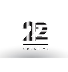 2 black and white lines number logo design Vector Image