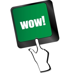 Wow button on computer keyboard key Royalty Free Vector
