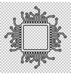 Cpu microprocessor sticker style icon Royalty Free Vector